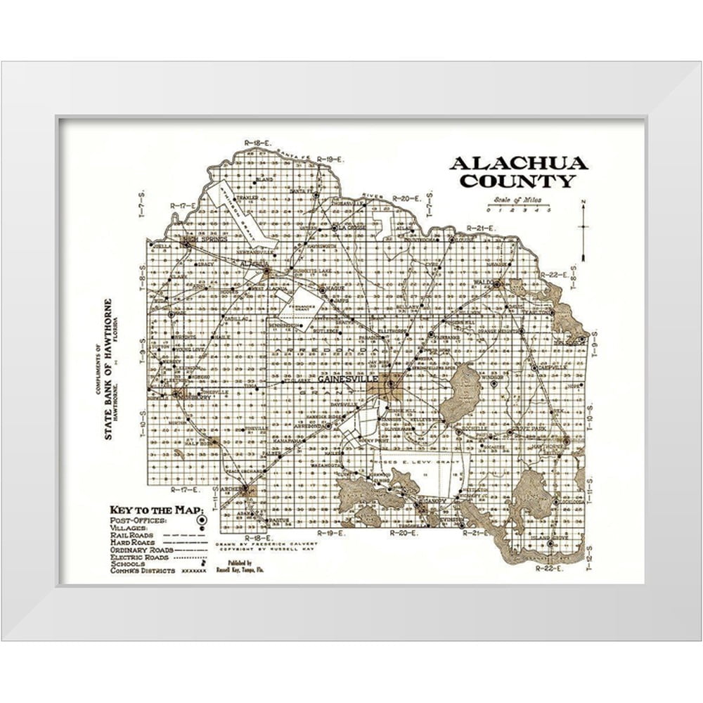 Kay 32x26 White Modern Wood Framed Museum Art Print Titled - Alachua ...