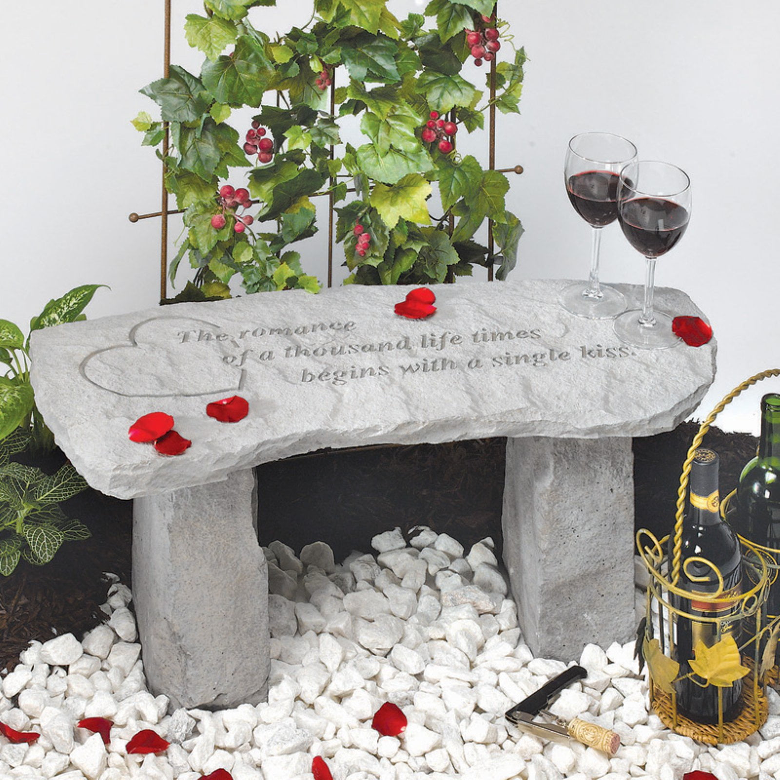 Kay Berry Small Garden Bench - Cast Stone, Romantic Philippines | Ubuy