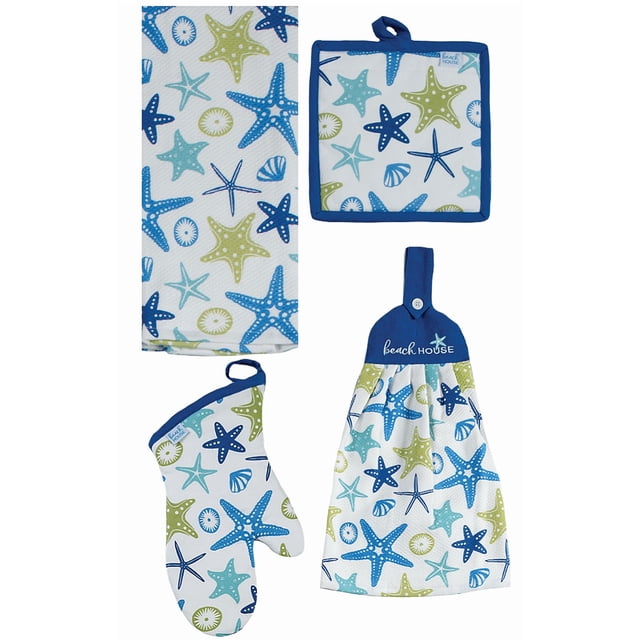 Kay Dee Designs 4 Pc Beach House Starfish Kitchen Bundle - Walmart ...