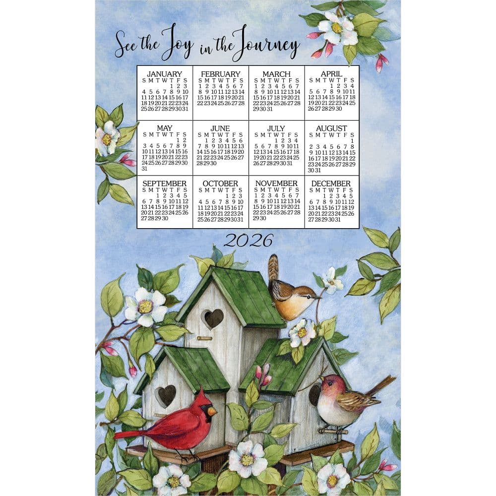 Kay Dee Designs, Birdhouses 2026 Calendar Towel, 17.5'' X 27.5'', 12 ...