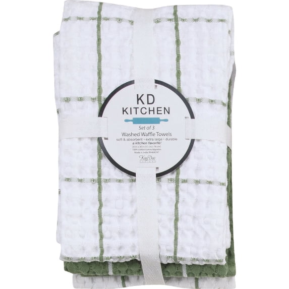Kay Dee Designs Washed Waffle Kitchen Towel - Single Pack - Walmart.com