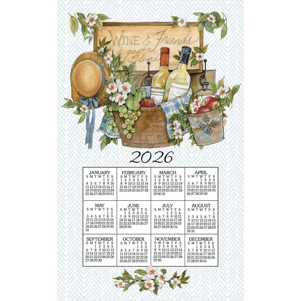 Kay Dee Designs, Wine Basket 2026 Calendar Towel, 17.5'' X 27.5'', 12 ...