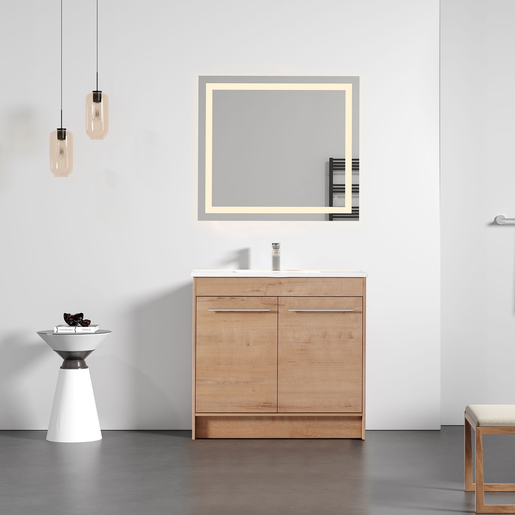 Kay Oak Natural Vanity Kit (Assembly Required) 36 x 18 x 34 - Walmart.com