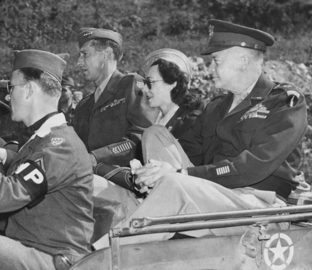 Kay Summersby Seated Between Generals Eisenhower And Mark Clark In A ...