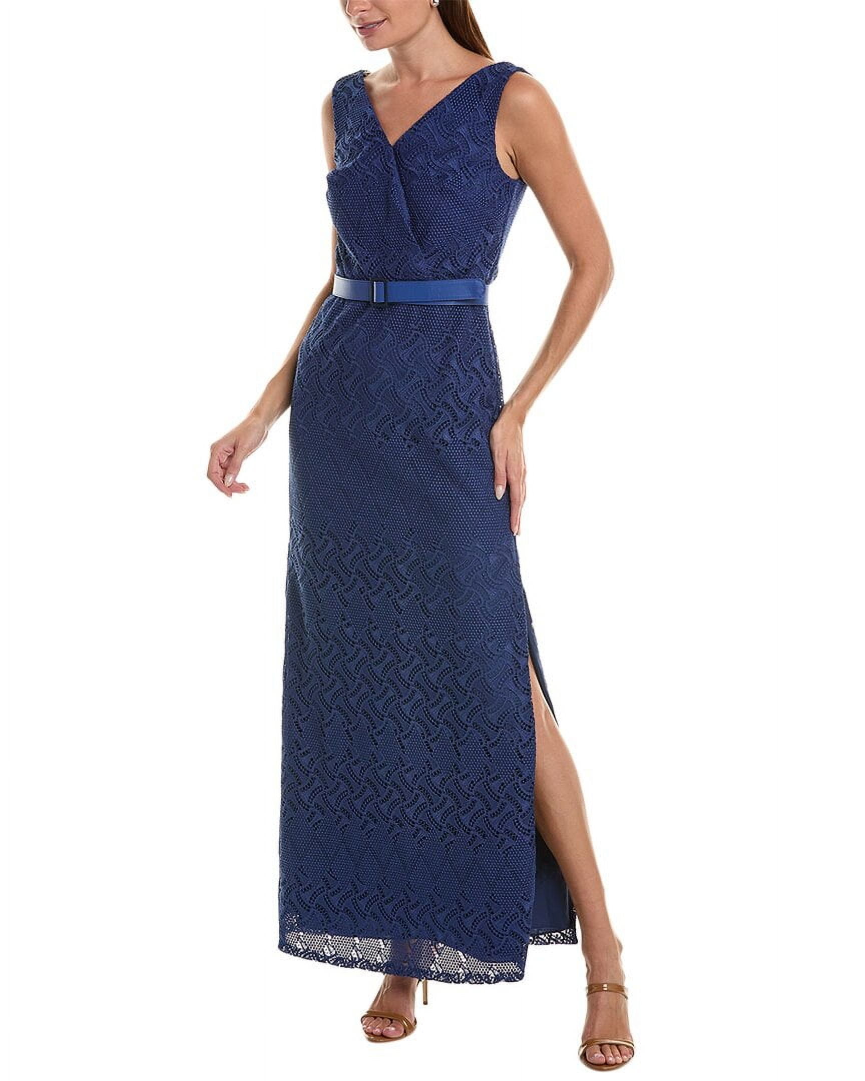 Kay Unger womens Hendrix Lace Column Gown, 8, Blue - Walmart.com