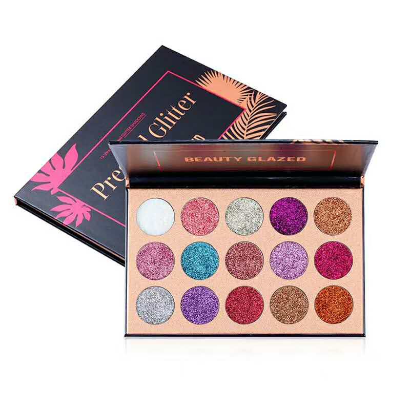 Kaya Day 15 Color Diamond Glitter Eyeshadow Palette Highly Pigmented ...