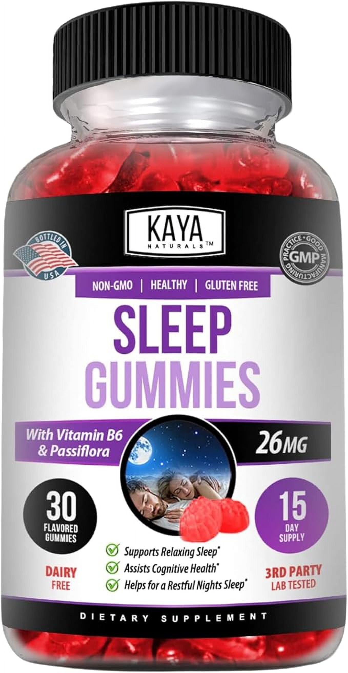 Kaya Naturals Organic Sleep Gummies (26mg) | Health Supplement for ...