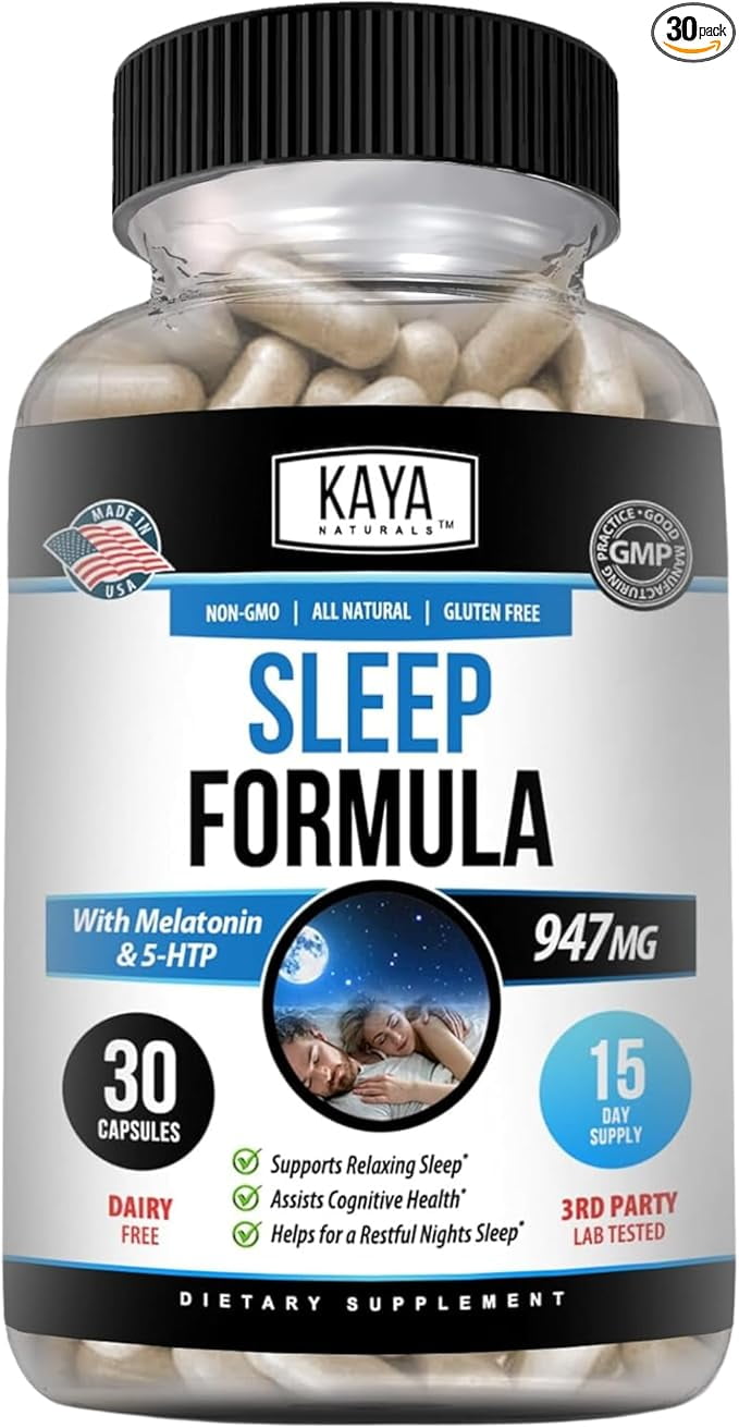 Kaya Naturals - Sleep Support Formula with Melatonin - Aid Support ...