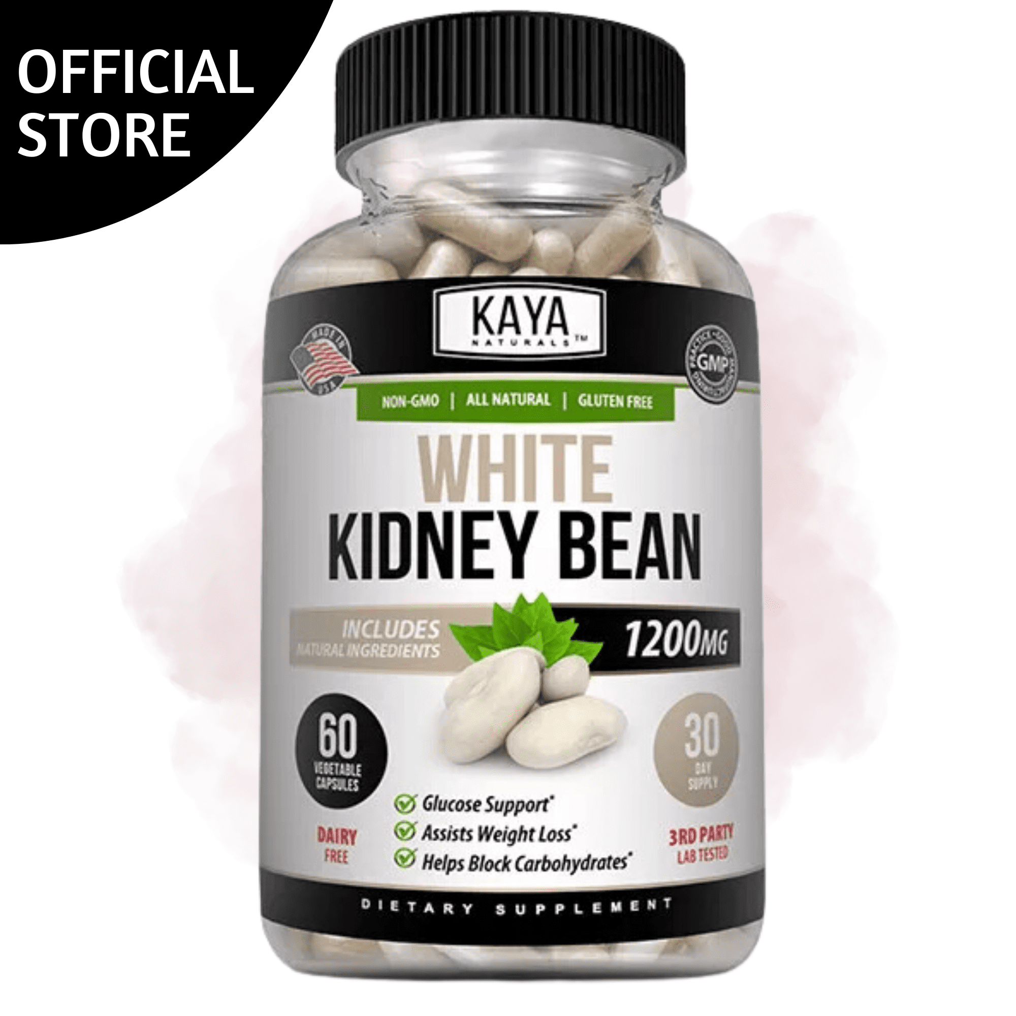 Kaya Naturals White Kidney Bean - Carb Blocking Supplement - 100% Pure ...