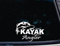 Kayak Angler 6 Inch Vinyl Car Decal – Fish Guide Fly Fishing Outdoor ...
