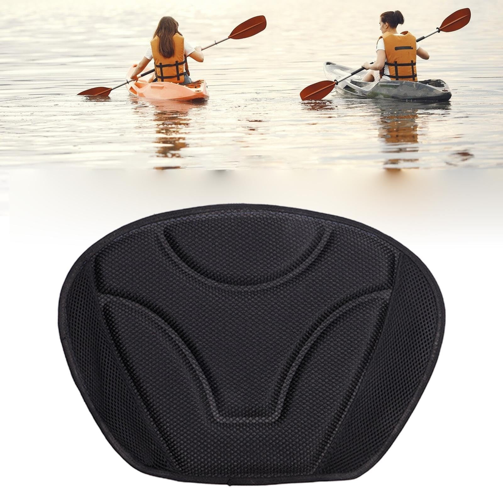 Kayak Back Cushion Kayak Backrest Thick Black Padded Replacement EVA ...