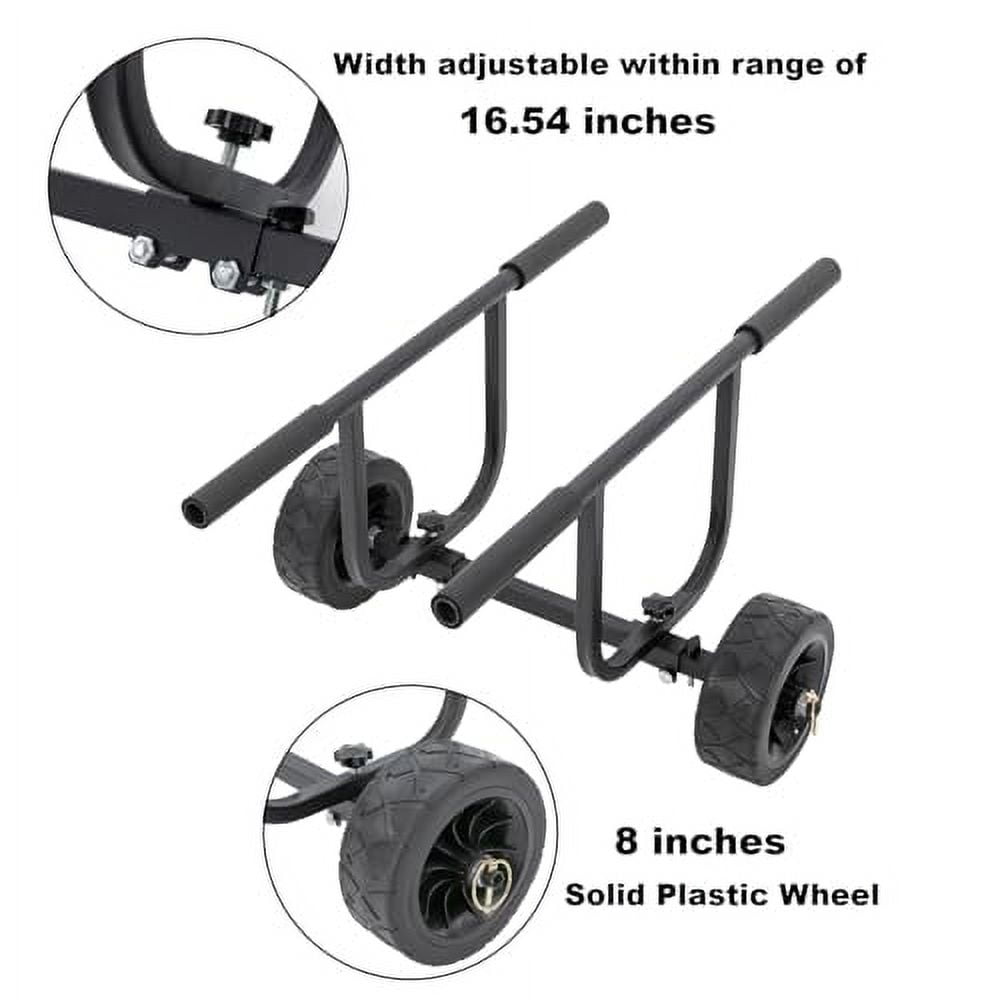 Kayak Cart with 2 Straps 8" Wheels Kayak Cart Dolly 220LBS Load Capacity Canoe Cart Adjustable ...