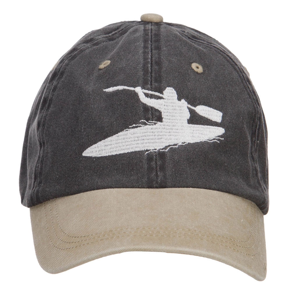 Kayak Embroidered Washed Two Tone Cap - Black Khaki OSFM - Walmart.com