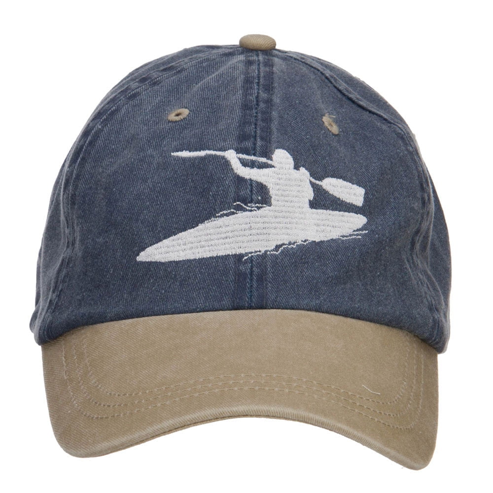 Kayak Embroidered Washed Two Tone Cap - Navy Khaki OSFM - Walmart.com