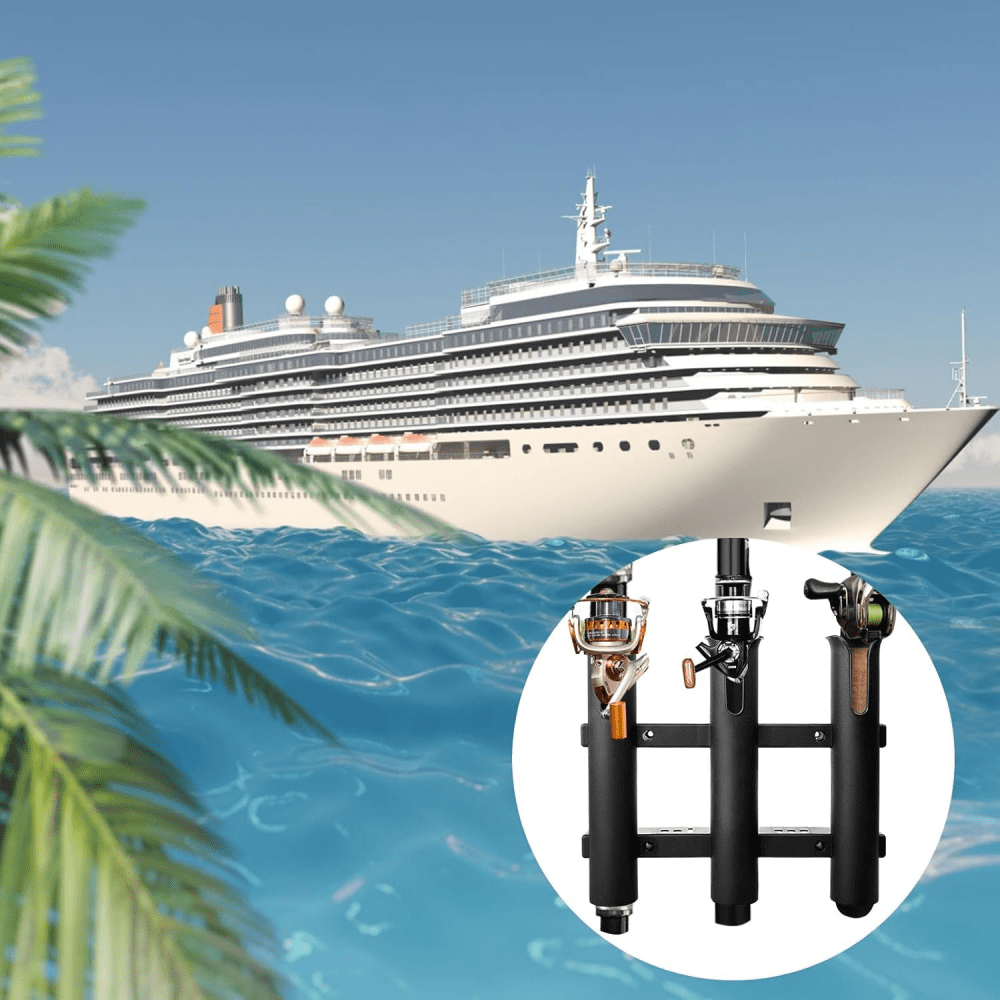 Kayak Fishing 3 Tube Rod Holder - Easy Install Removable Side Mount w ...