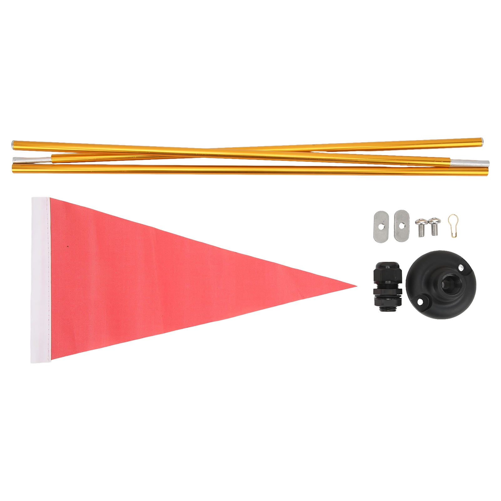 Kayak Flag Aluminum Flagpole Nylon DIY Kayak Safety Flag with Base Kit ...