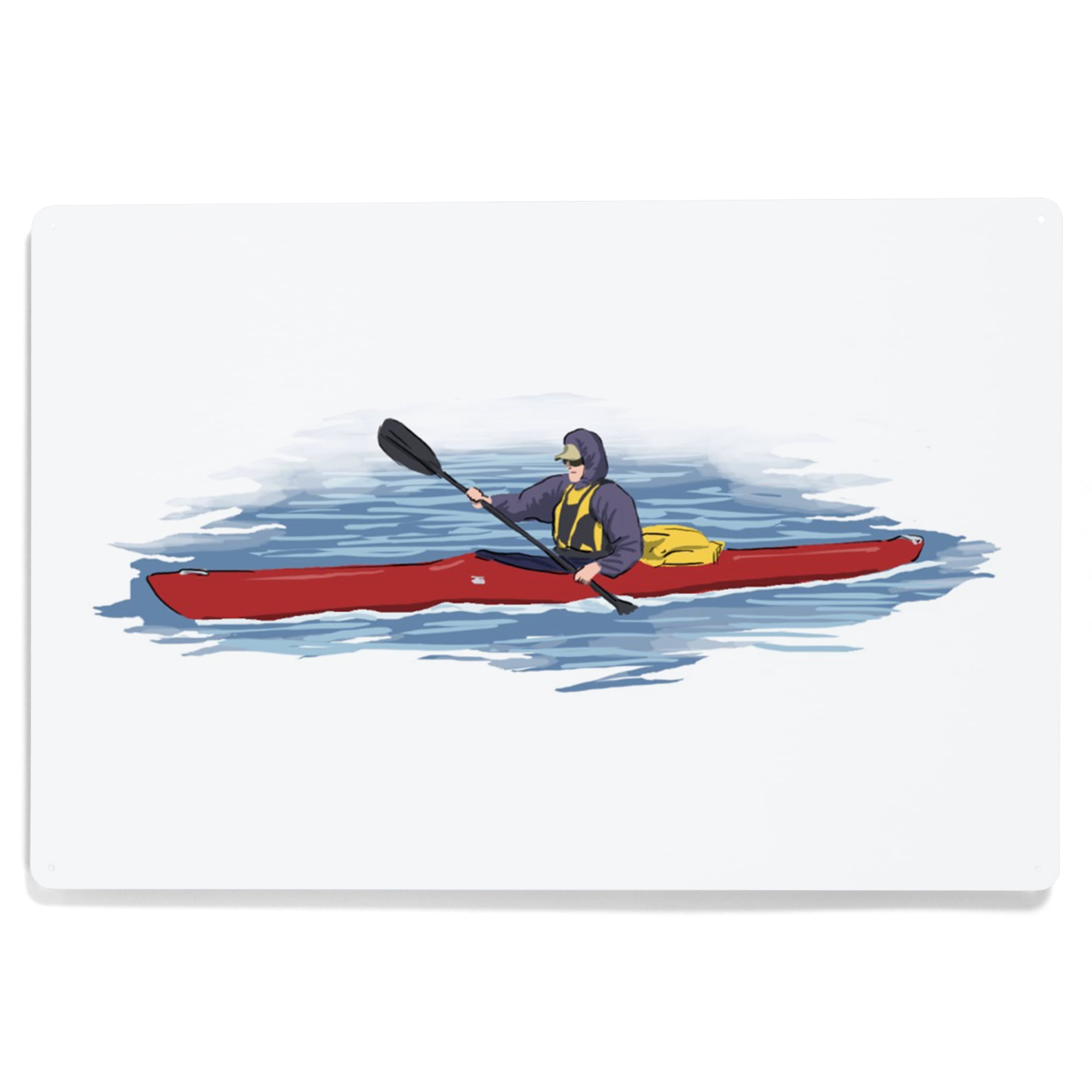 Kayak, Icon (12x18 Aluminum Art, Indoor Outdoor Metal Sign Decor ...