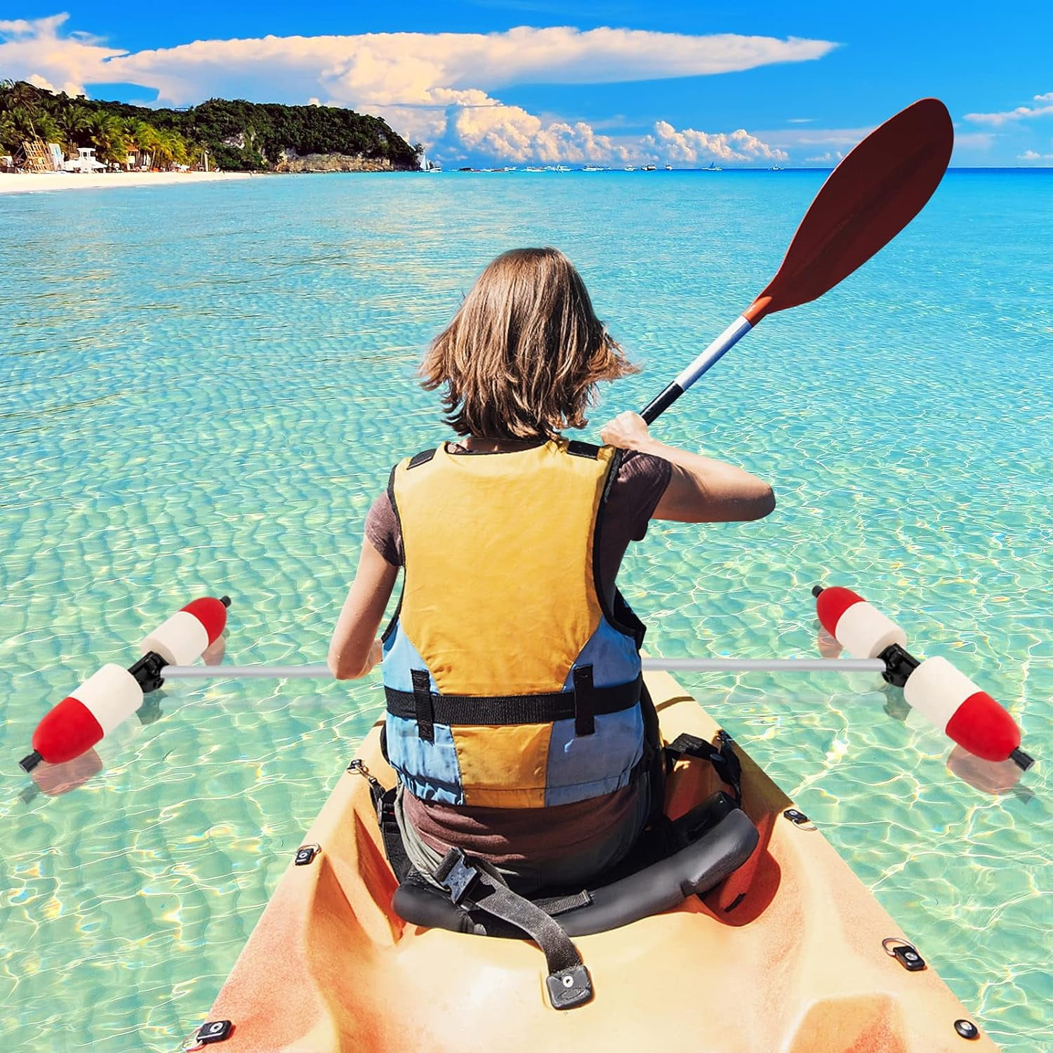 Kayak Outrigger,2 PCS Kayak Stabilizer Fishing Float Tube Kit,Marine ...