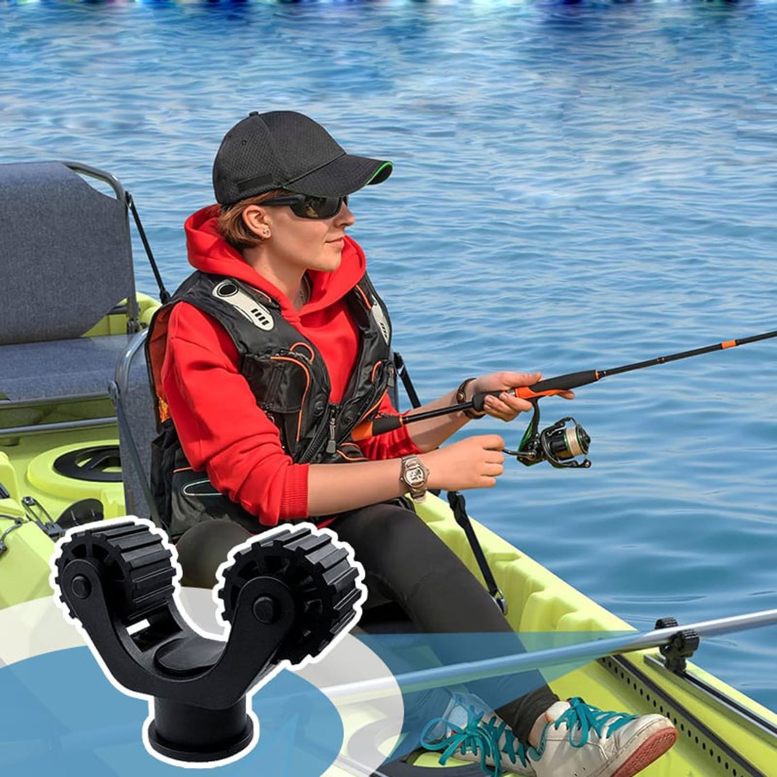 Kayak Paddle Holder Track Mount for Kayak Fishing Accessories with ...