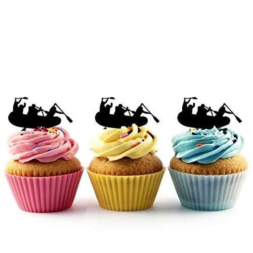 Whimsical Practicality's Kayak-Rafting Silhouette Acrylic Cupcake ...