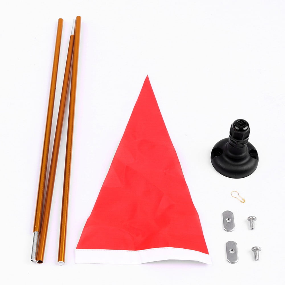 Kayak Safety Flag Canoe Flag Pole Mount Base Foldable Kayaking Visibility Kit