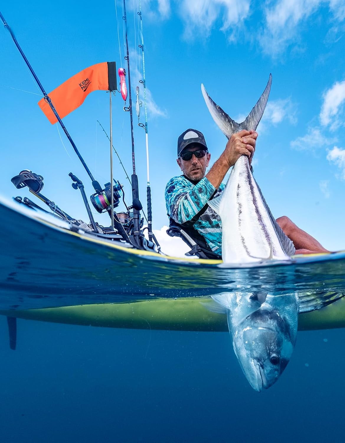 Kayak Safety Flag with Pole, Large High-Visibility Boat Accessory for ...