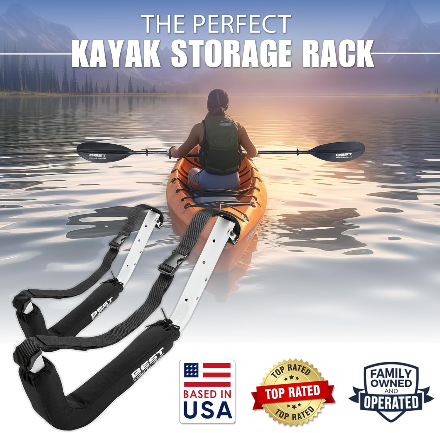Kayak Storage , 2 Premium Wall Mount Racks for Kayaks & Paddle Boards ...