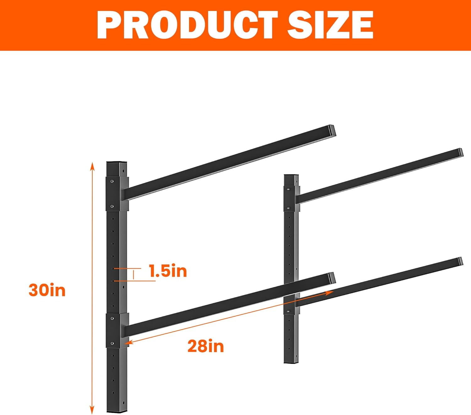 Kayak Storage Rack for 2 Kayaks, Adjustable Wall Mounted Kayak Holder ...