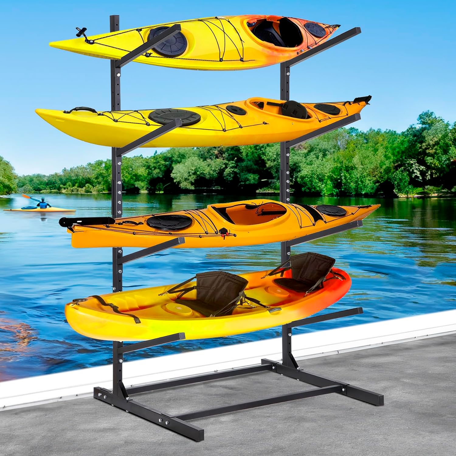 Kayak Storage Rack, Adjustable Kayak SUP Stand, Weatherproof and Heavy ...