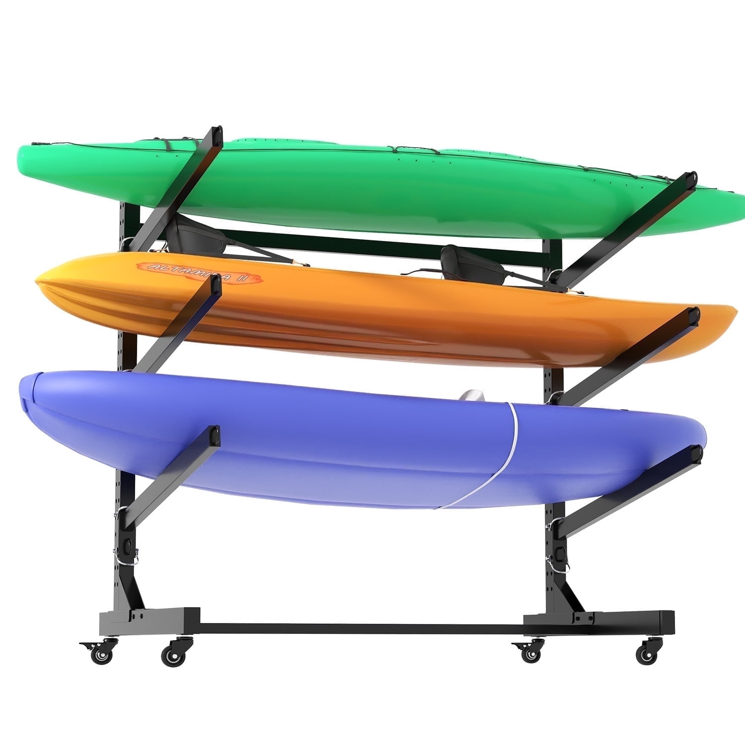 Kayak Storage Rack - Easy Assemble Adjustable Stand for Kayaks/Canoes ...