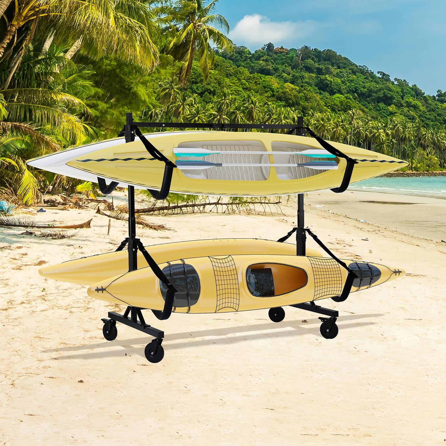 Kayak Storage Rack,Freestanding Heavy-Duty Adjustable Kayak Rack,5 ...