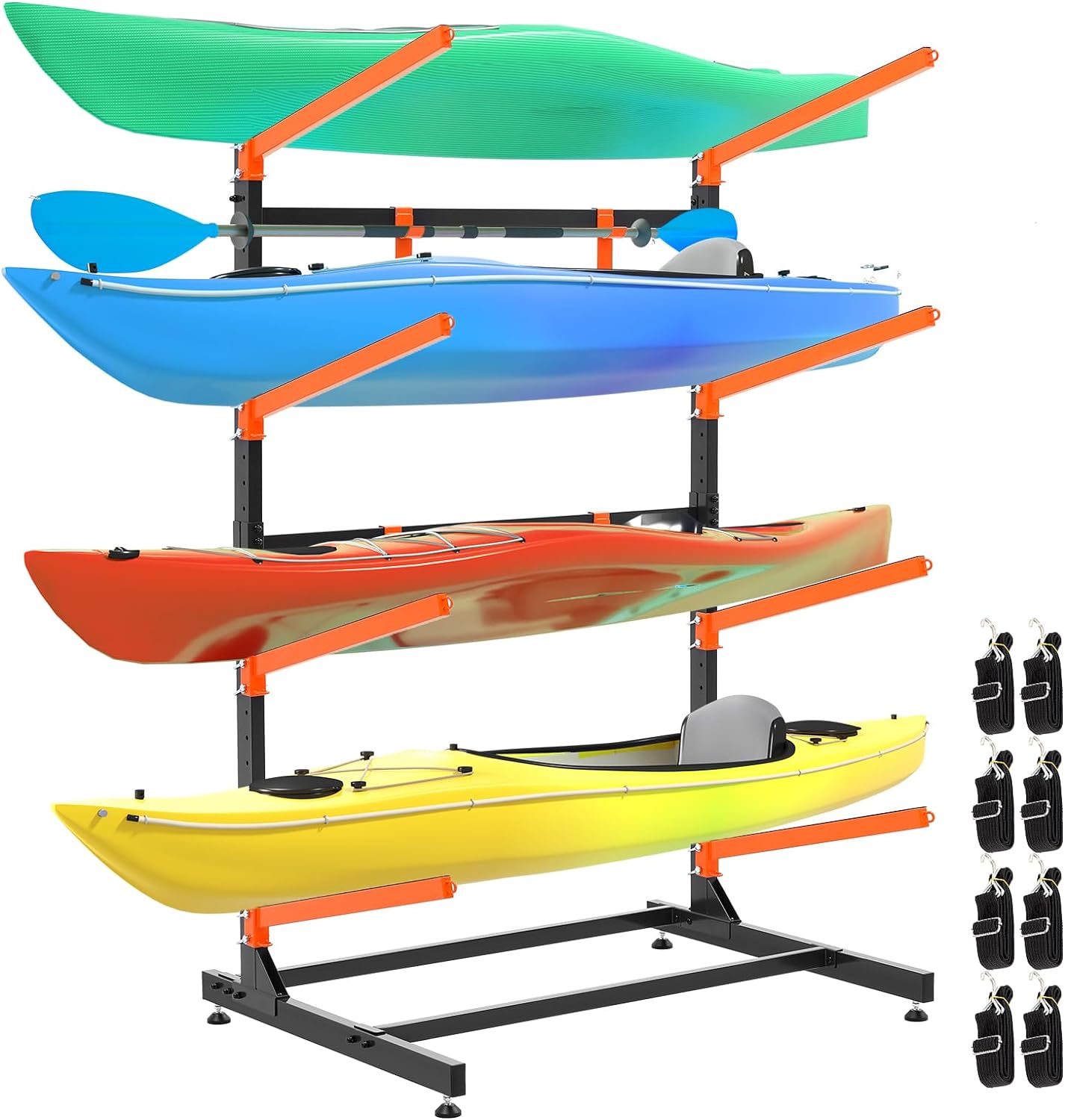 Costway Heavy Duty Freestanding Dual Storage Kayak Canoe Rack Stand for ...