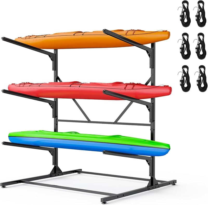 Kayak Storage Rack, Heavy Duty Freestanding Kayak Rack for Garage and ...