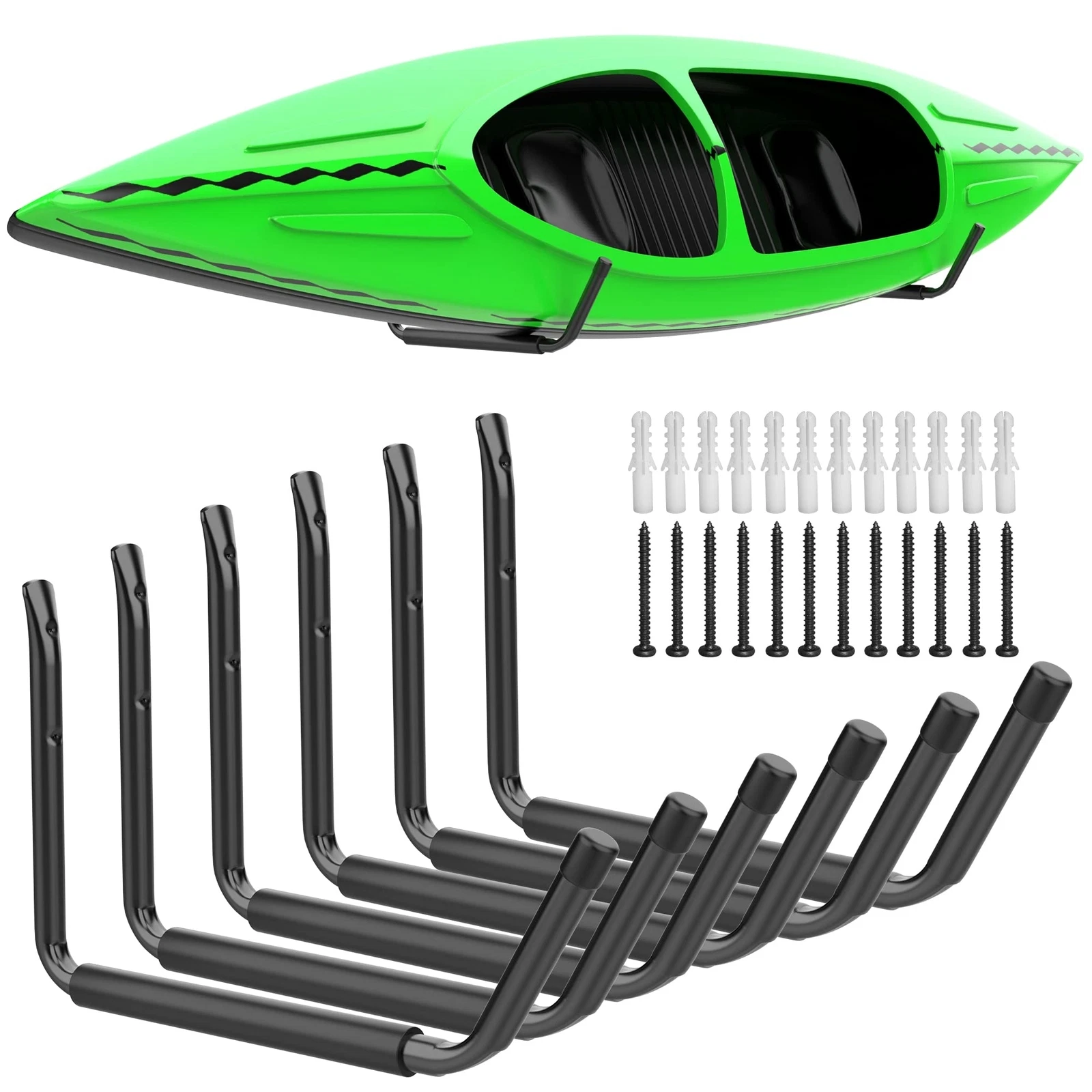 Kayak Storage Rack, Wall Mount Kayak Hooks for Garage Utility Storage ...