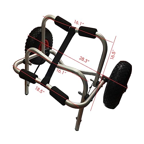 Kayak Trolley Foldable Kayak Cart with Solid Tires & Strap for Carrying ...