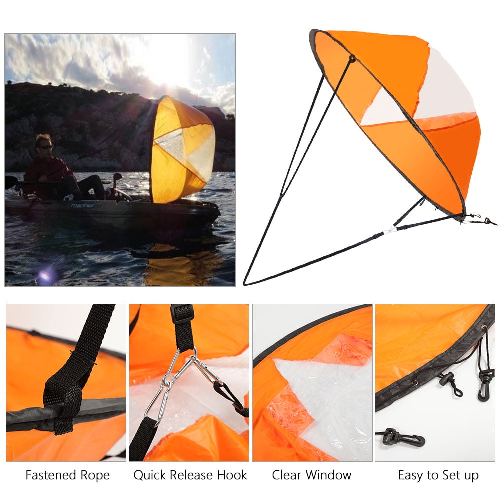 Kayak Wind Sail 108cm/42.5in Easy to Set Up Portable Foldable Nylon ...