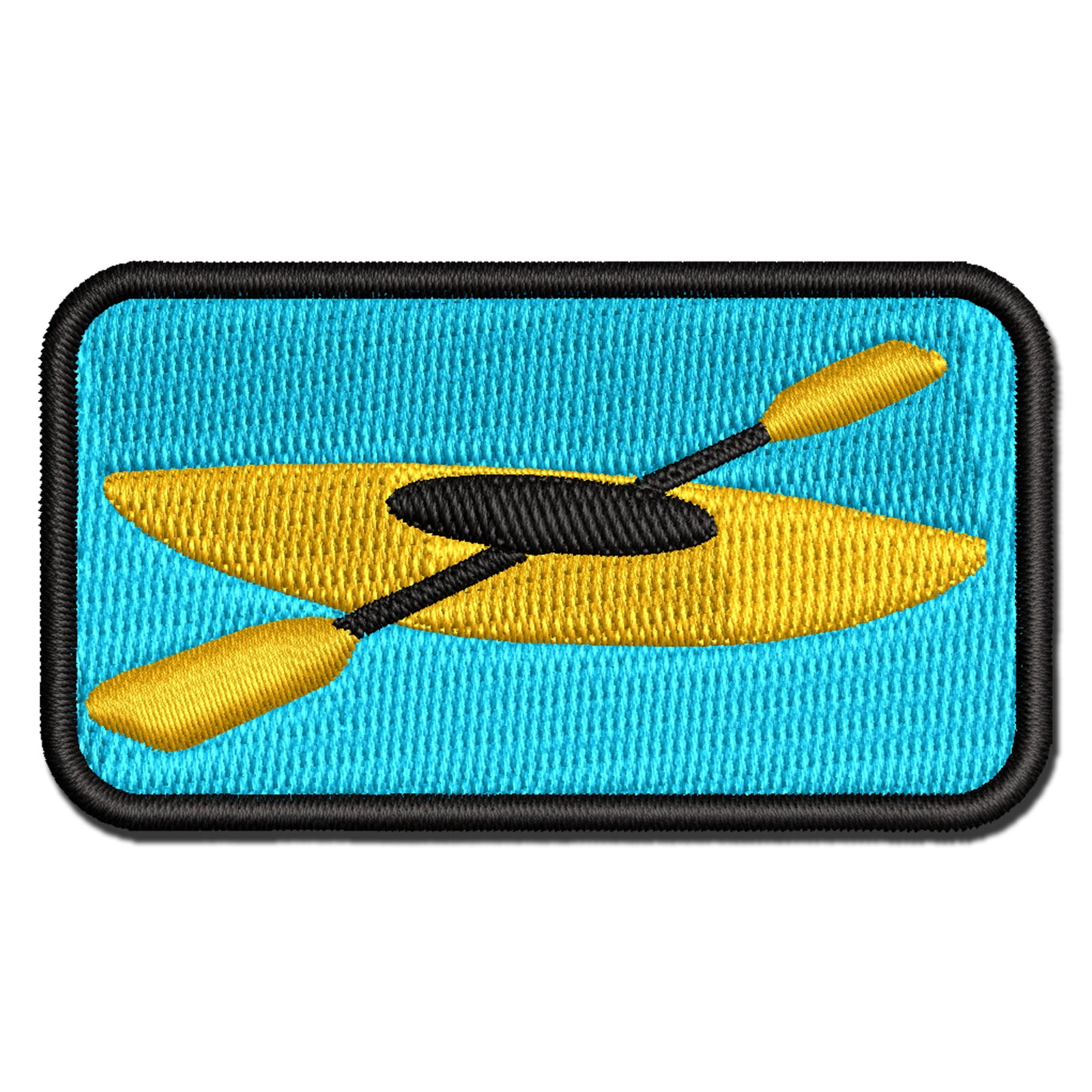 Kayak with Paddle Applique Multi-Color Embroidered Hook & Loop Patch ...