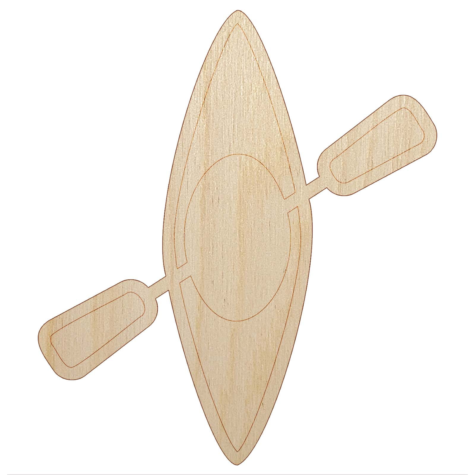 Kayak with Paddle Icon Wood Shape Unfinished Piece Cutout Craft DIY ...