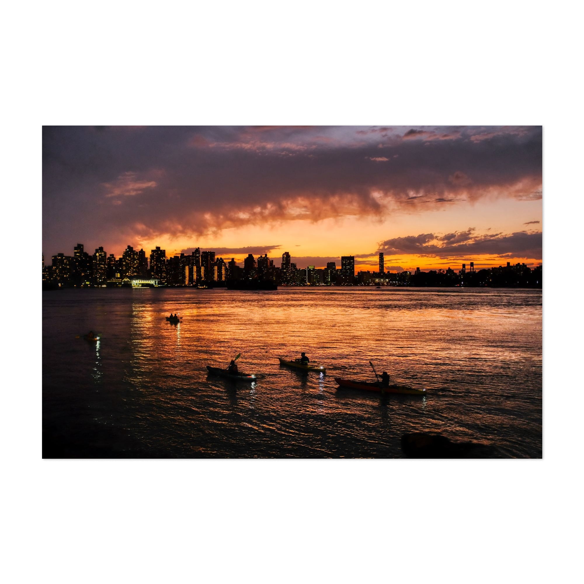 Kayakers on the East River - Queens New York Photography Sunset City ...
