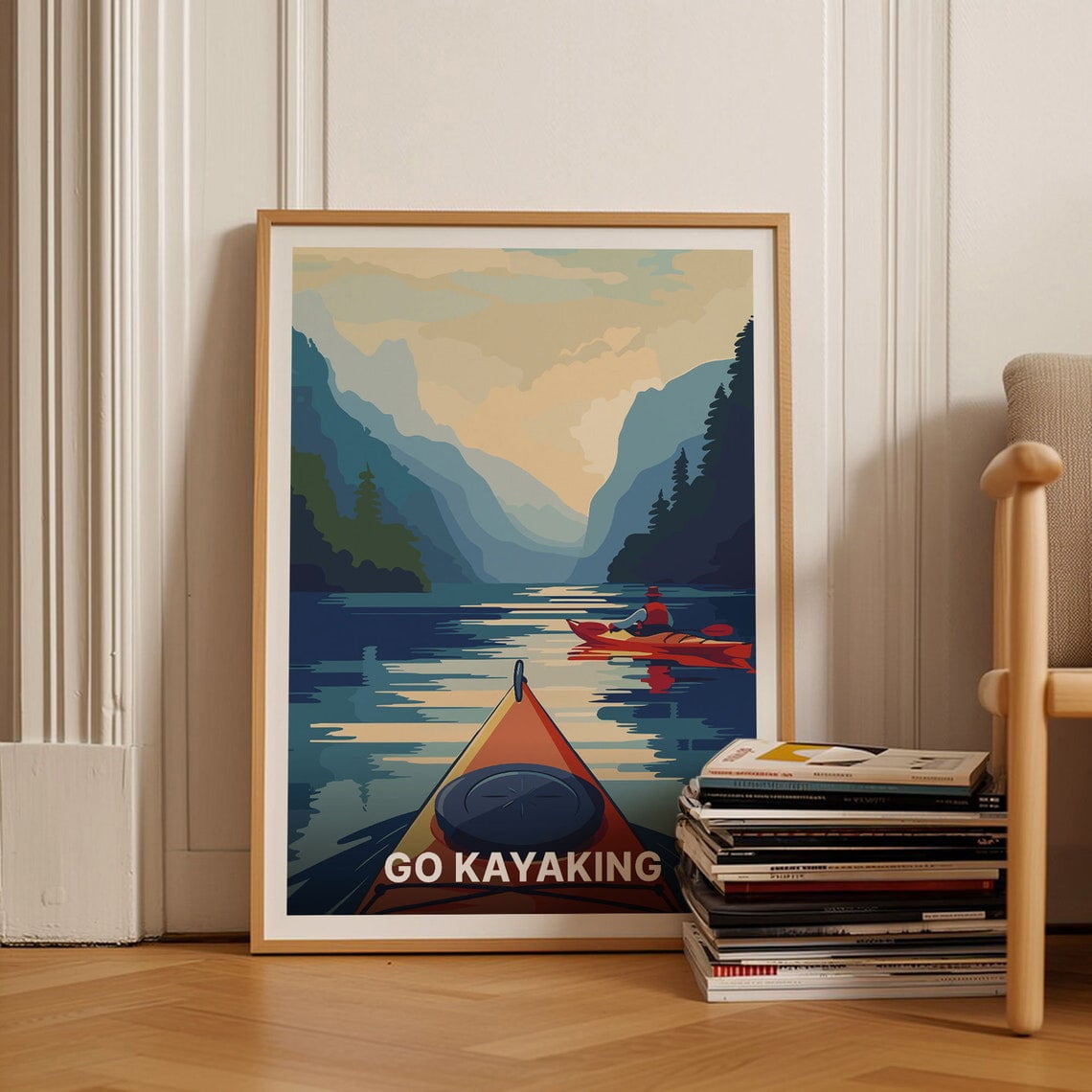 Kayaking Adventure Travel Poster, Canoe Wall Art, National Park Nature ...