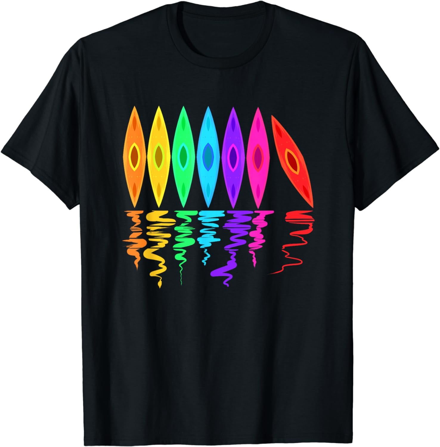 Kayaking Colorful Kayaks for Kayak Trip Boating Team Kayaker T-Shirt ...
