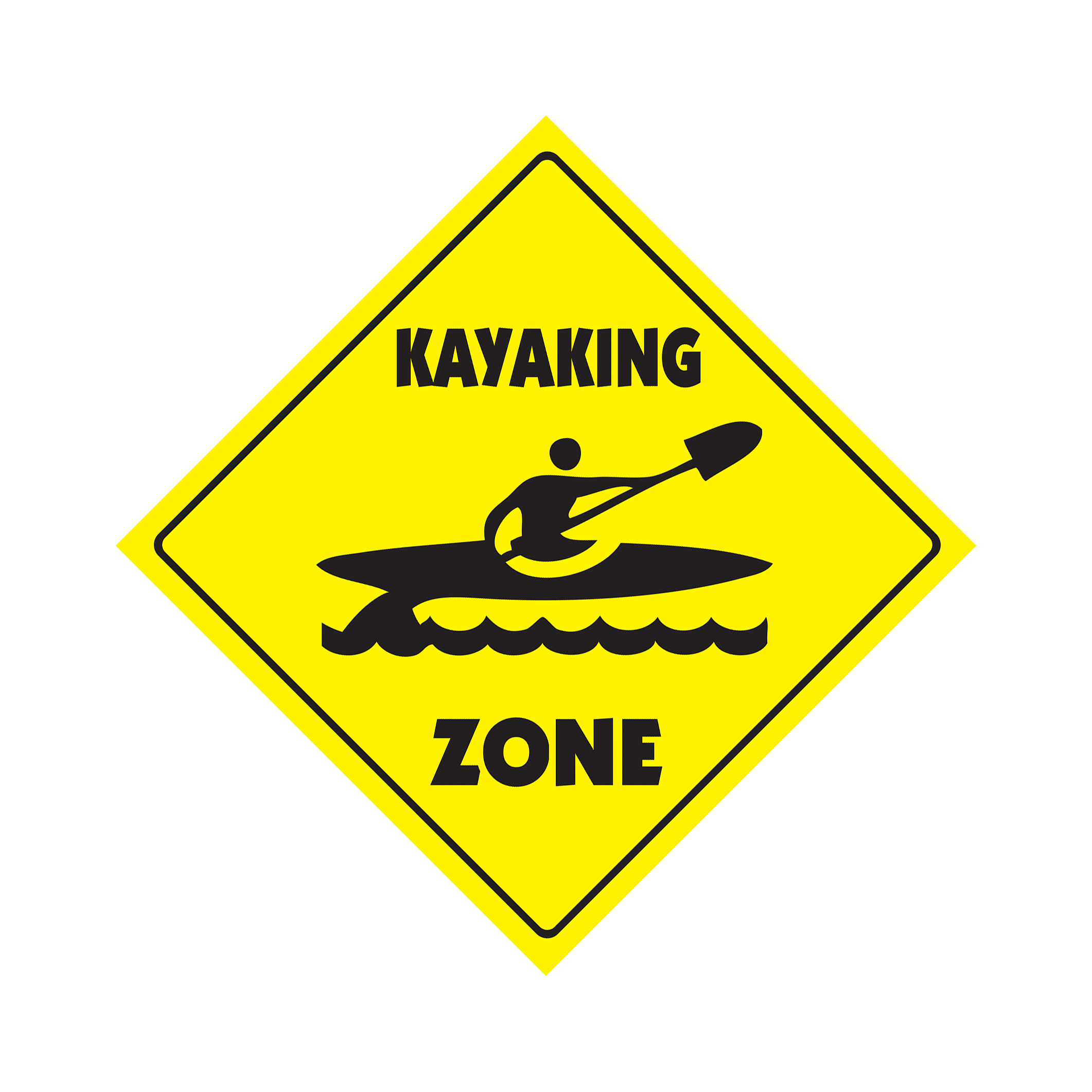 Kayaking Crossing Sign Zone Xing | Indoor/Outdoor | 12" Tall sport boat ...