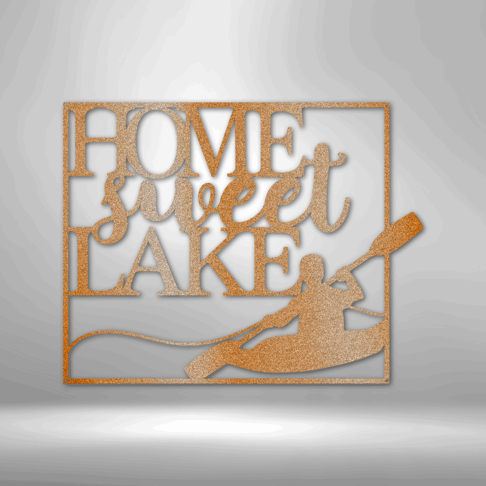 Kayaking Home Sweet Lake Steel Sign Laser Cut Powder Coated Home ...