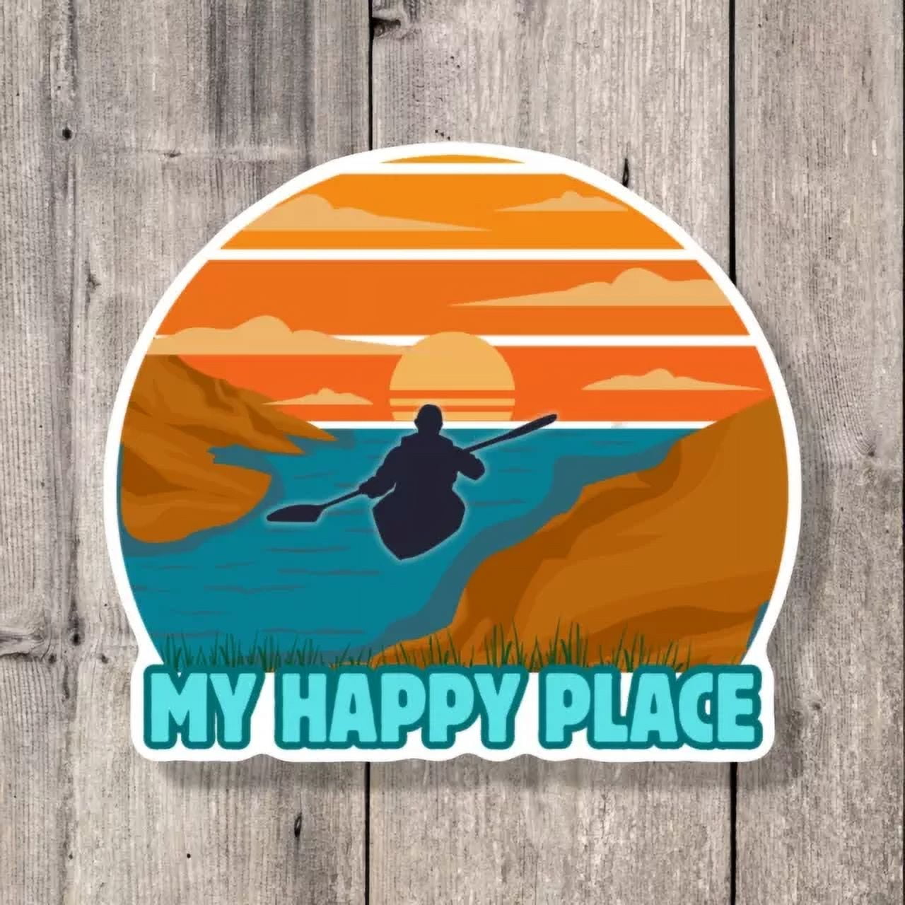 Kayaking Kayak Vinyl Sticker Laptop Sticker Water Bottle Sticker ...