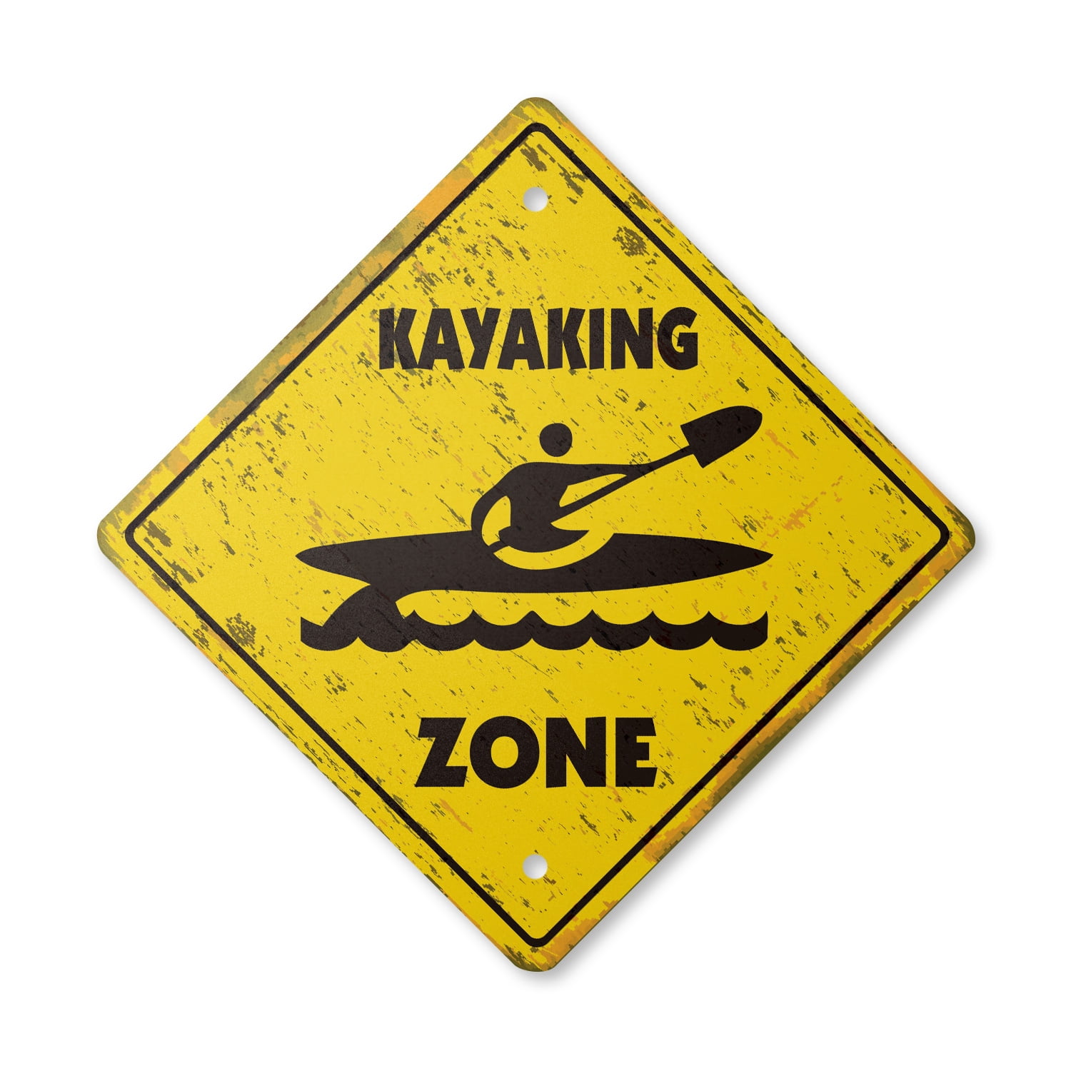 Kayaking Vintage Crossing Sign Zone Xing | Indoor/Outdoor Plastic | 12 ...