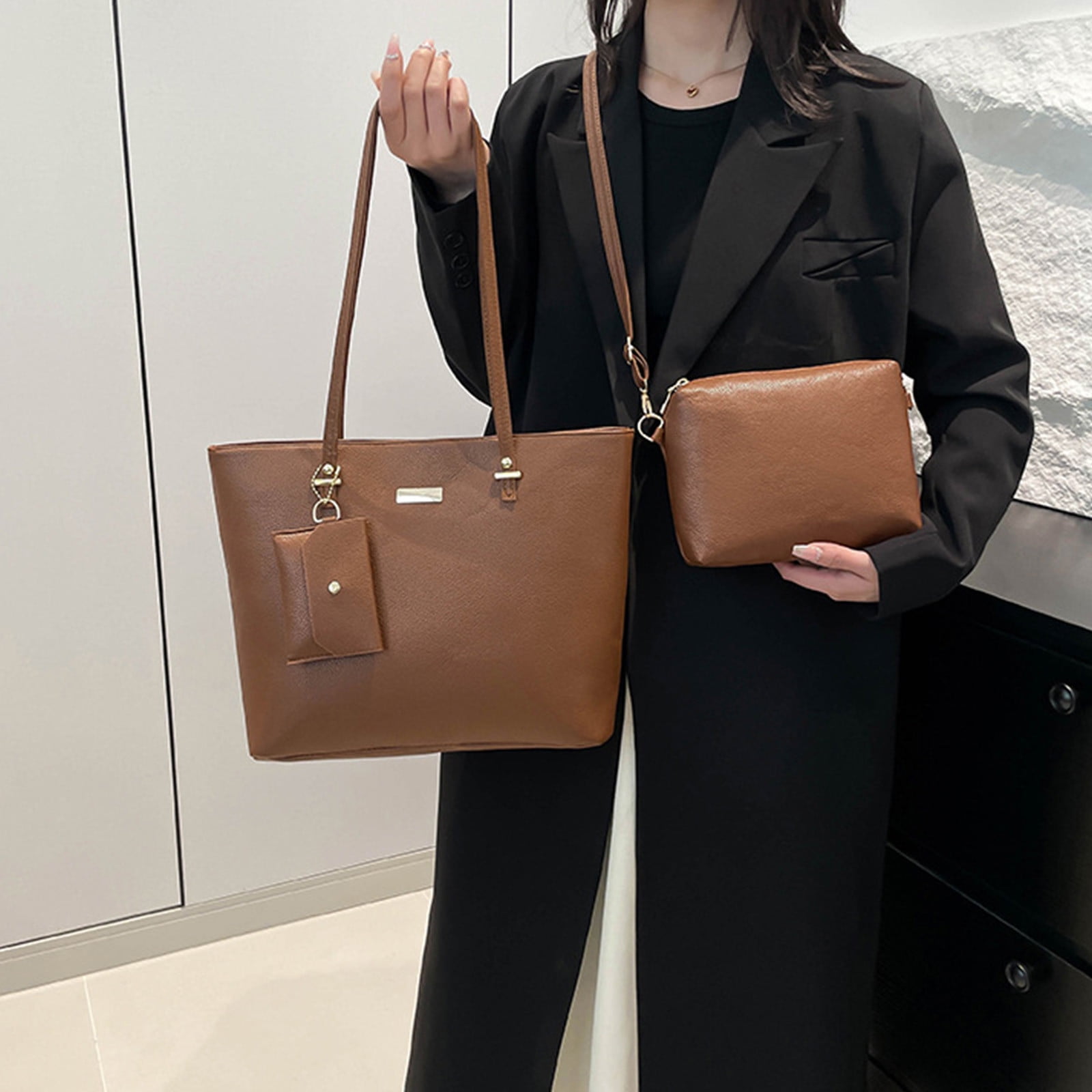 Kayannuo 3 Pieces Set 3pc Trendy Handbag Set - Tote+Clutch+Wallet ...
