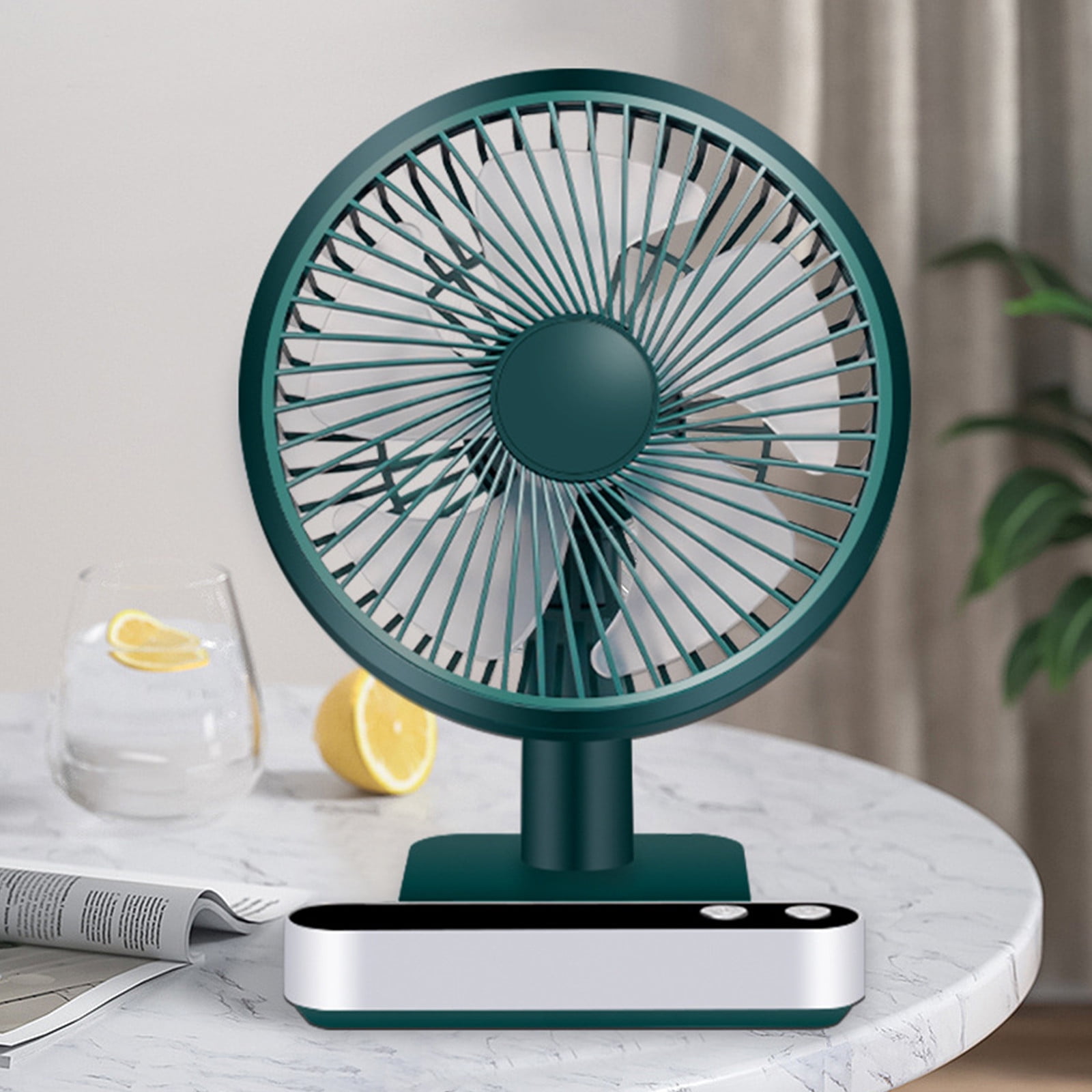 Kayannuo 4-Speed Cordless USB Desk Fan with LED Display Rechargeable ...
