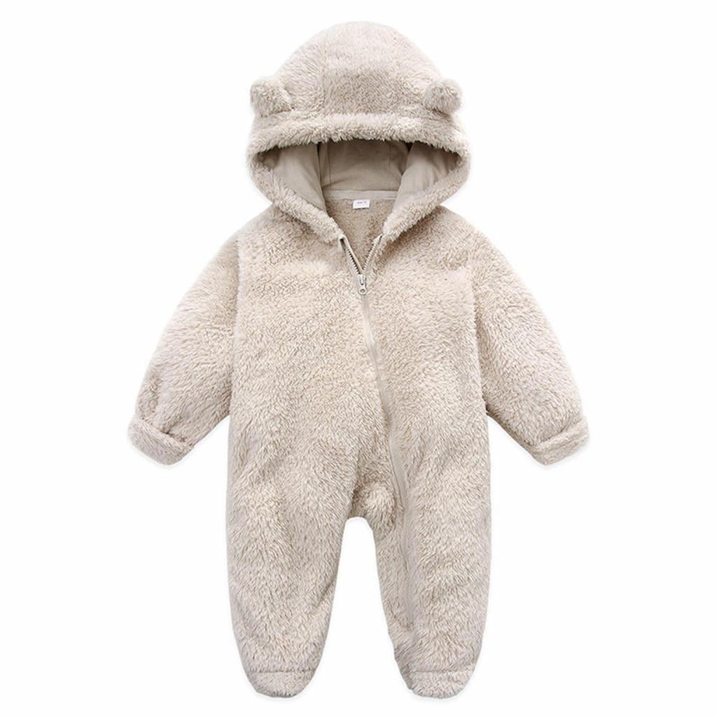Kayannuo Back to School Newborn Baby Fleece Footie Winter Snowsuit ...