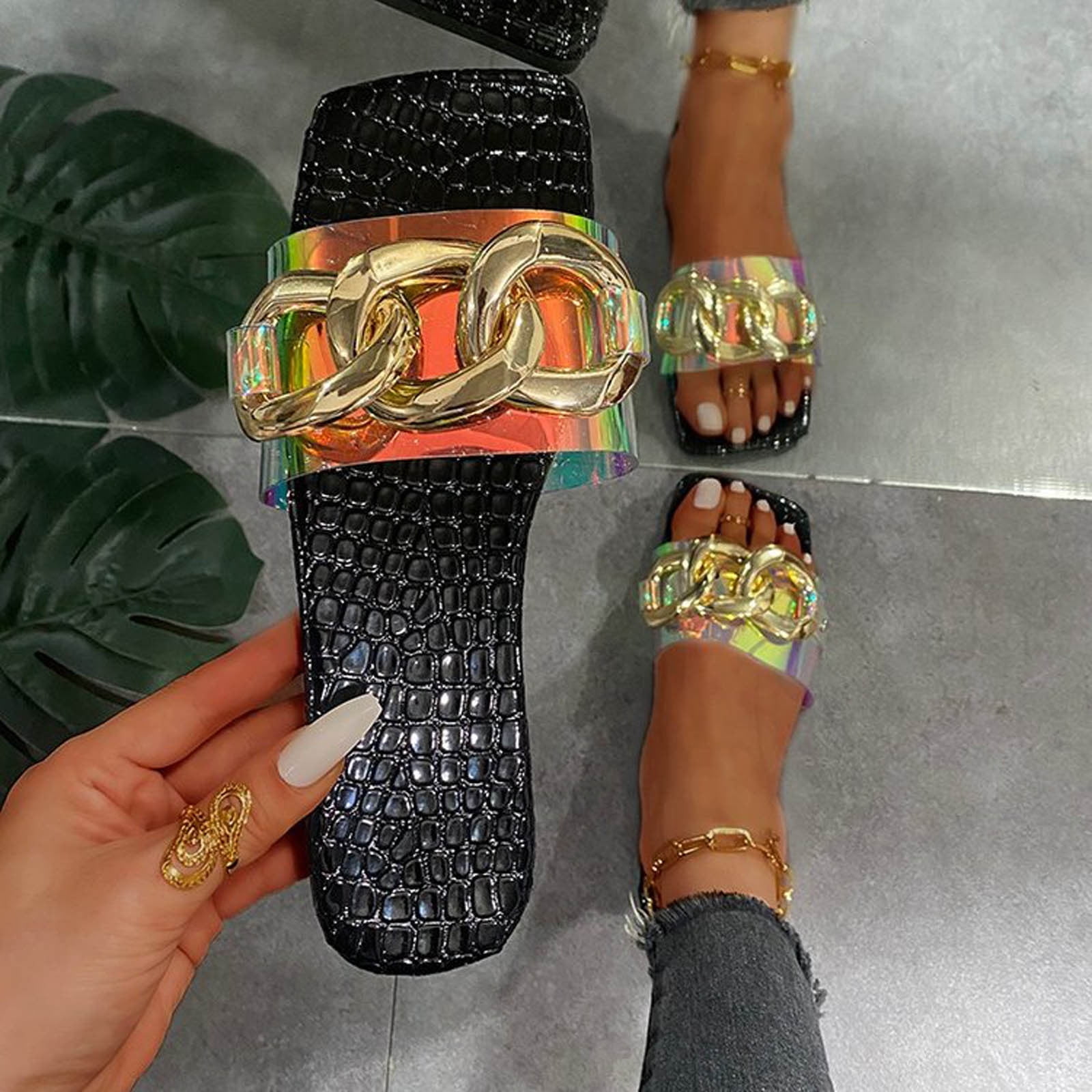 Kayannuo Beach Sandals Clearance Slipper Woman Sandal Wedges Women