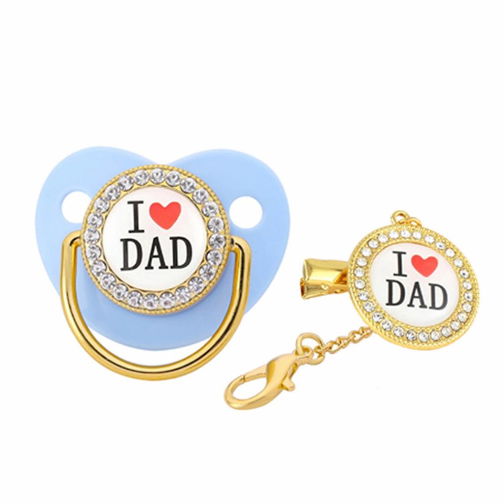 Kayannuo Christmas Baby Pacifier I Love Initial Dad Clip Silicone ...